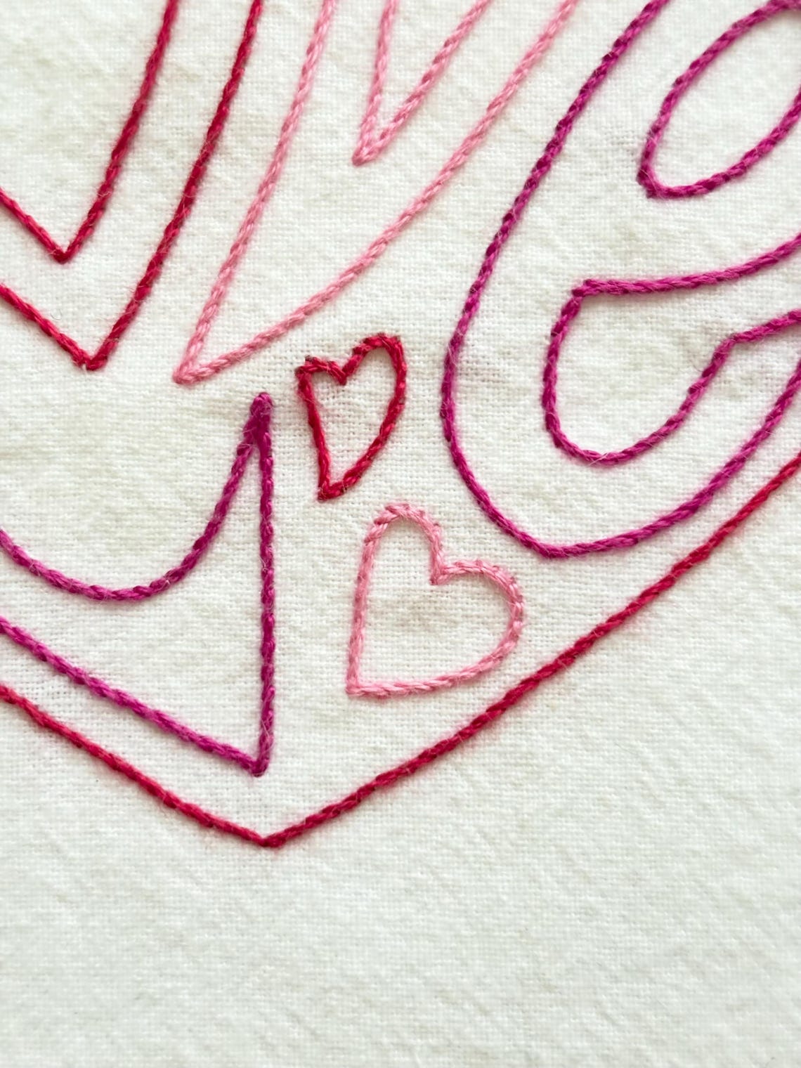 Hand Embroidered Love Heart, Cotton Flour Sack Towel, Valentine - Etsy