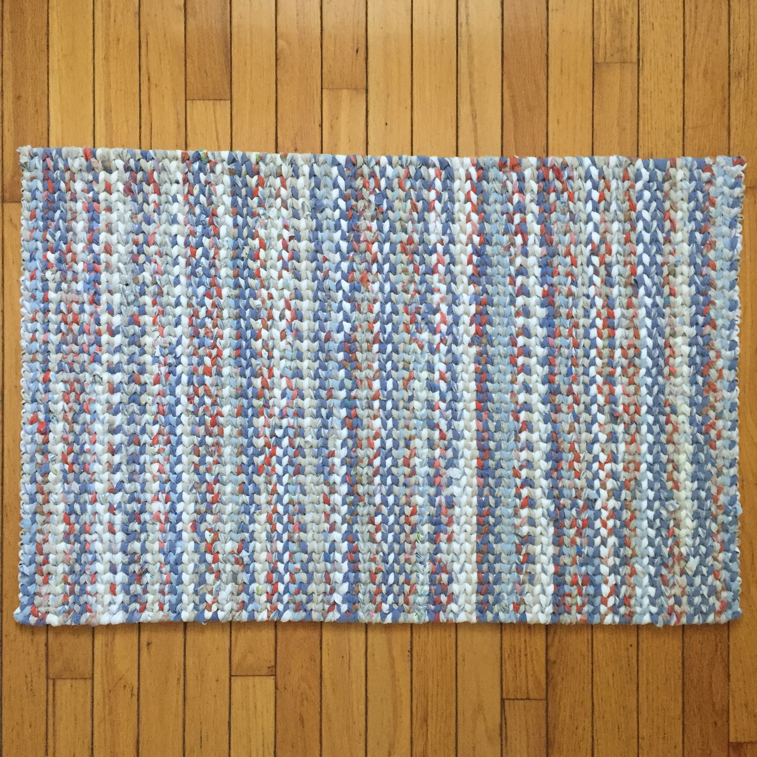Hand Twined Rag Rug, Braided Fabric, Made on a Loom, Bath Mat, Floor ...