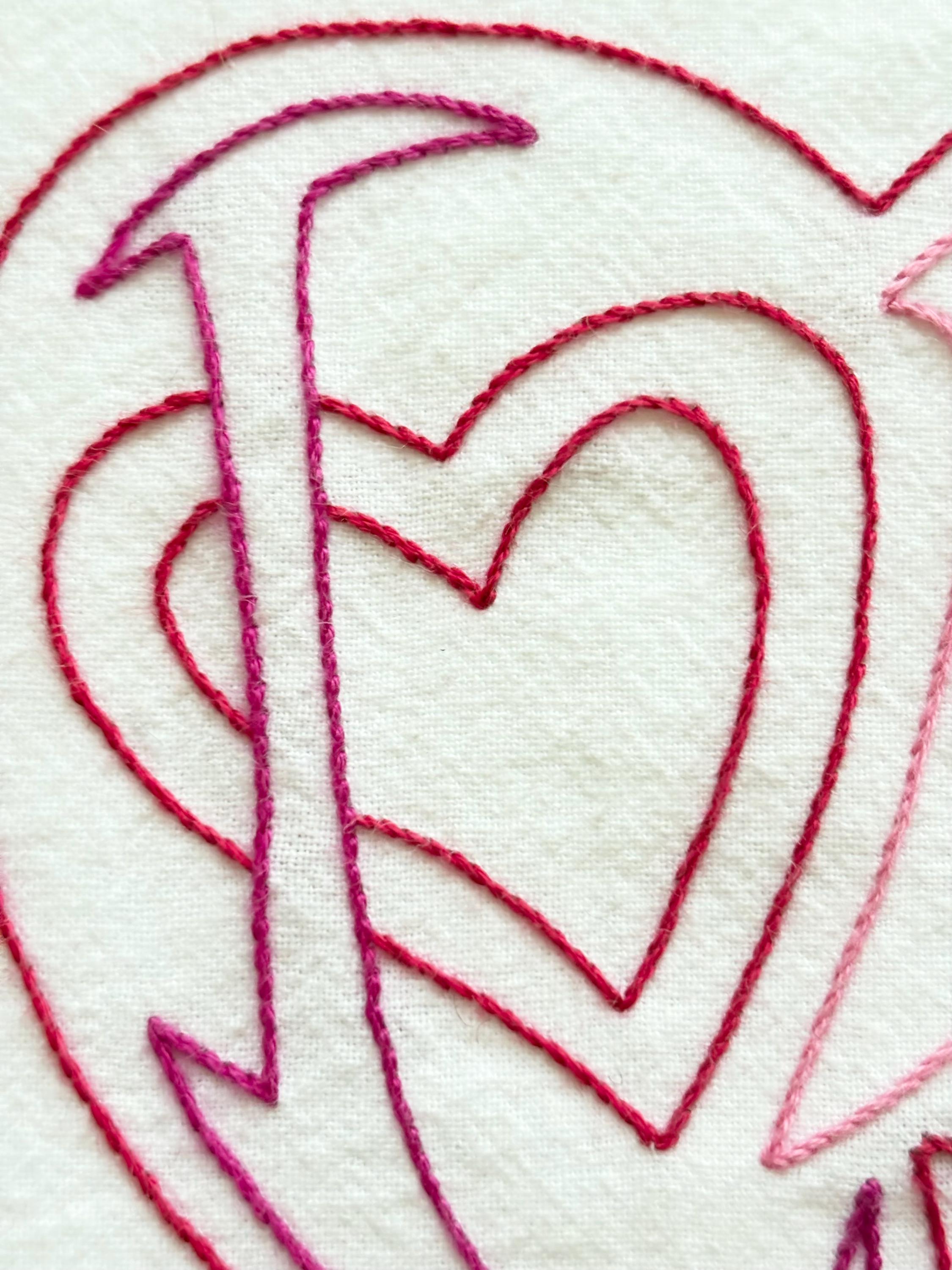 Hand Embroidered Love Heart, Cotton Flour Sack Towel, Valentine - Etsy