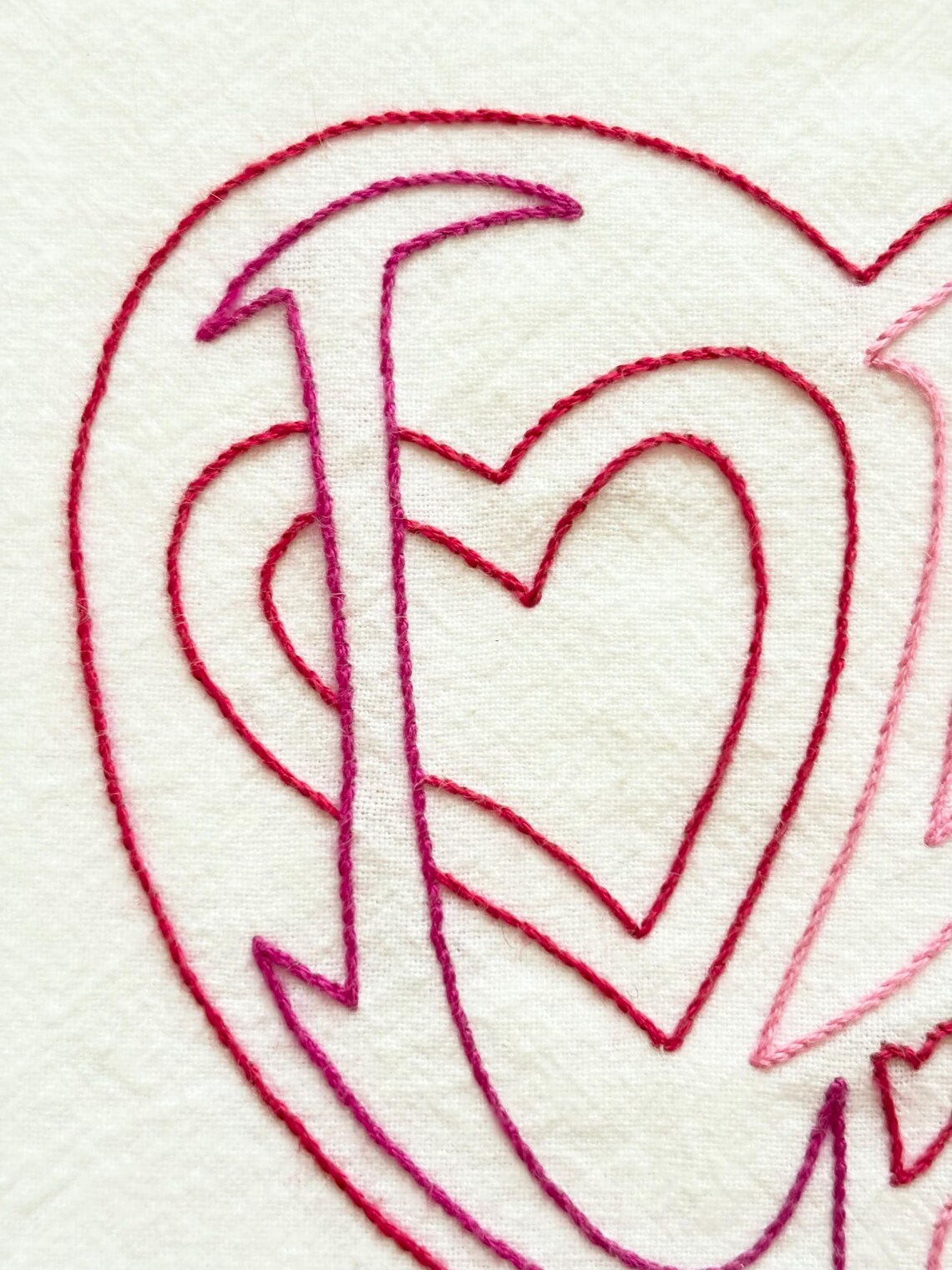 Hand Embroidered Love Heart, Cotton Flour Sack Towel, Valentine - Etsy