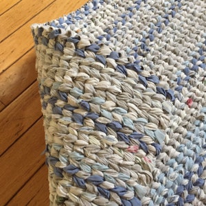 Hand Twined, Braided Rag Rug, 23x35 Inches, Cotton Polyester Fabrics ...