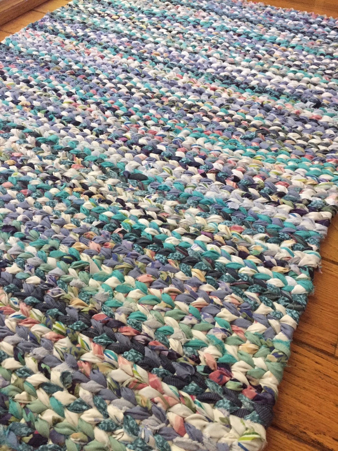 Twined Rag Rug Handmade Braided Fabric Bath Mat Throw Rug - Etsy