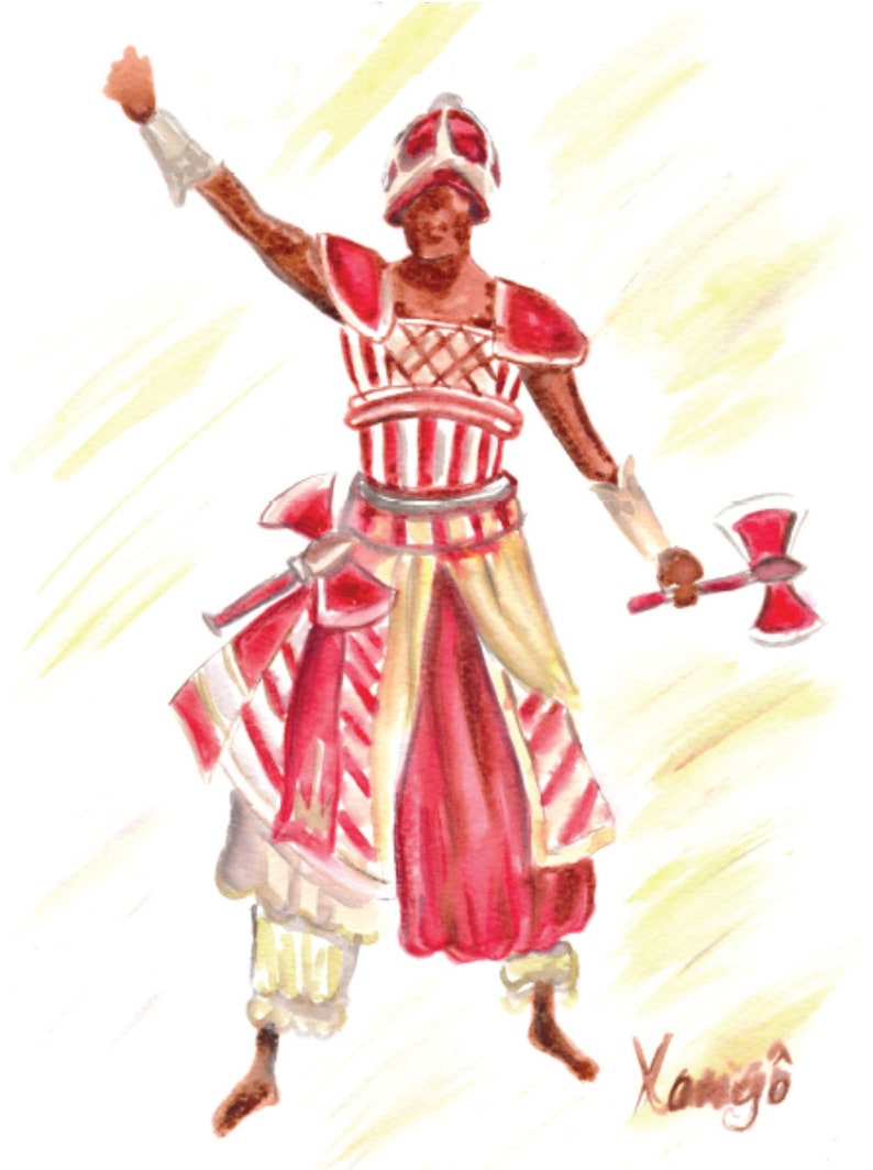 Watercolor of Xango//shango//yoruba//ifa//umbanda//santeria//orixa ...