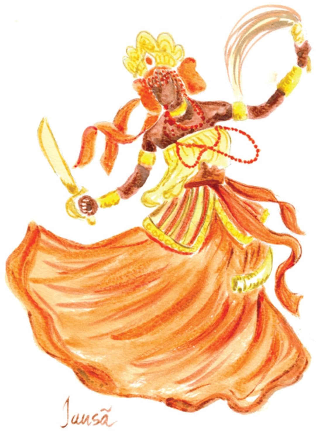 Watercolor by Iansã//oya Print//orixa/orisha//yoruba/ifa/santeria ...