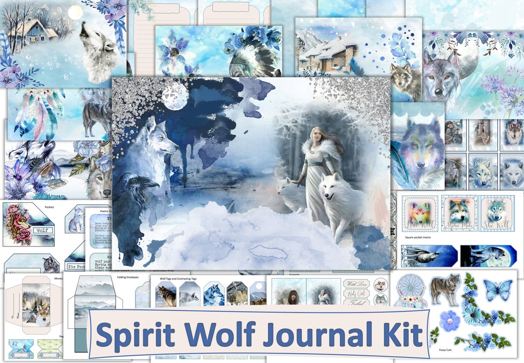 Printable Spirit Wolf Journal Kit. 27 Pages. Lots of Ephemera, JPEG and ...