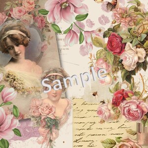 Printable Victorian Collage Journal Pages, Backgrounds. 8.5 X 11 10 ...