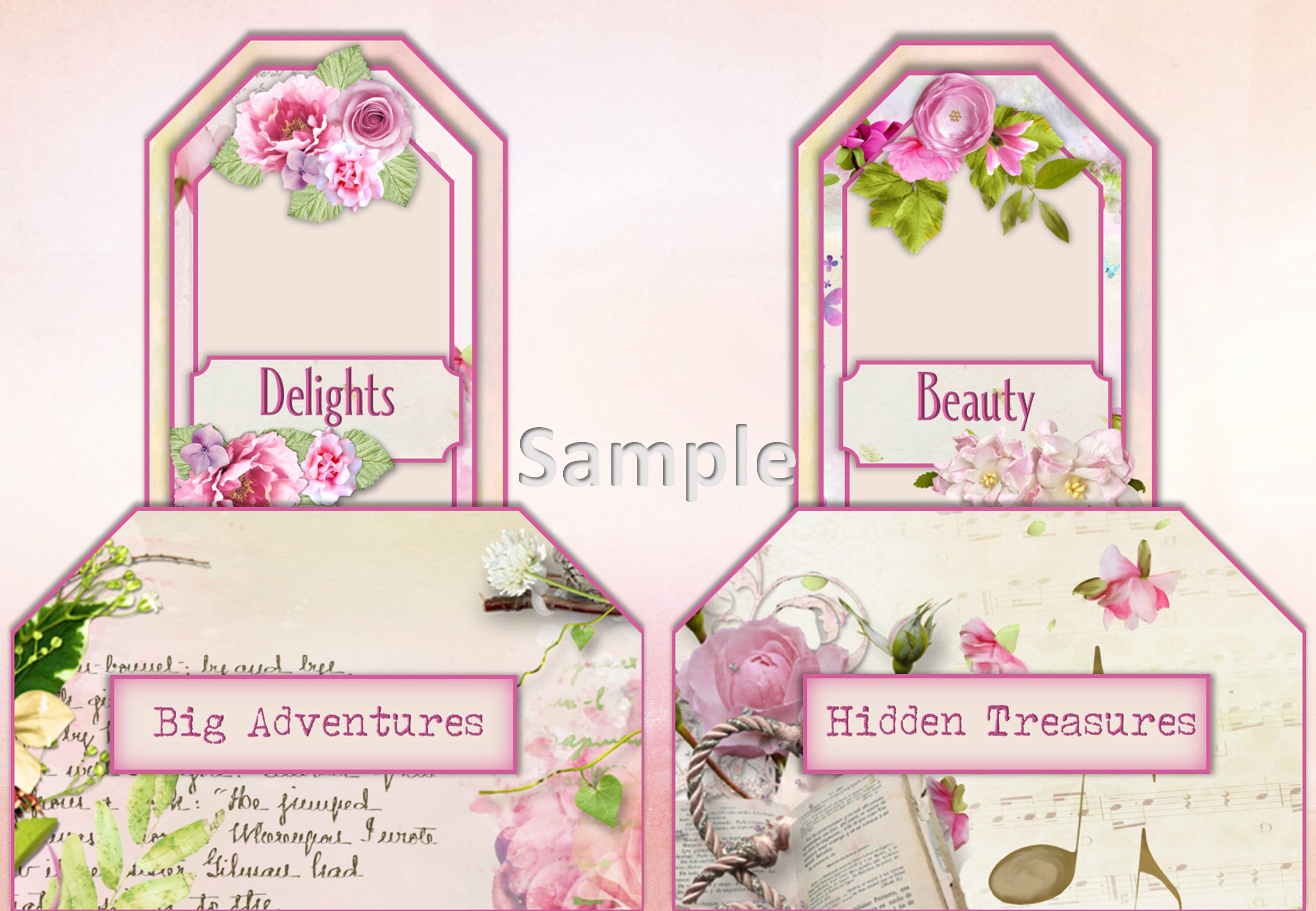 Printable Journal Kit Shabby Chic Summer With Pockets Flip - Etsy