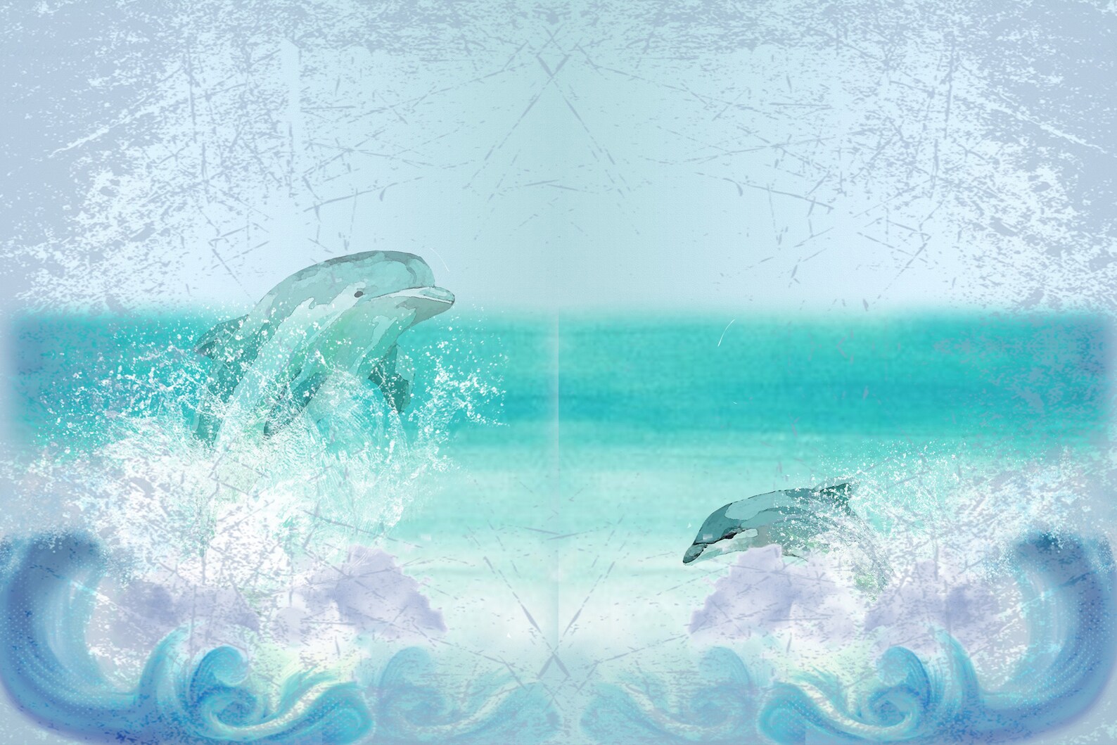 Watercolour Dolphins Printable Backgrounds With Free Clipart. | Etsy UK