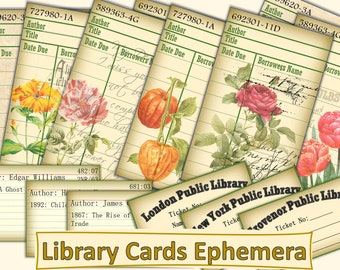 Printable Vintage Library Card - Etsy