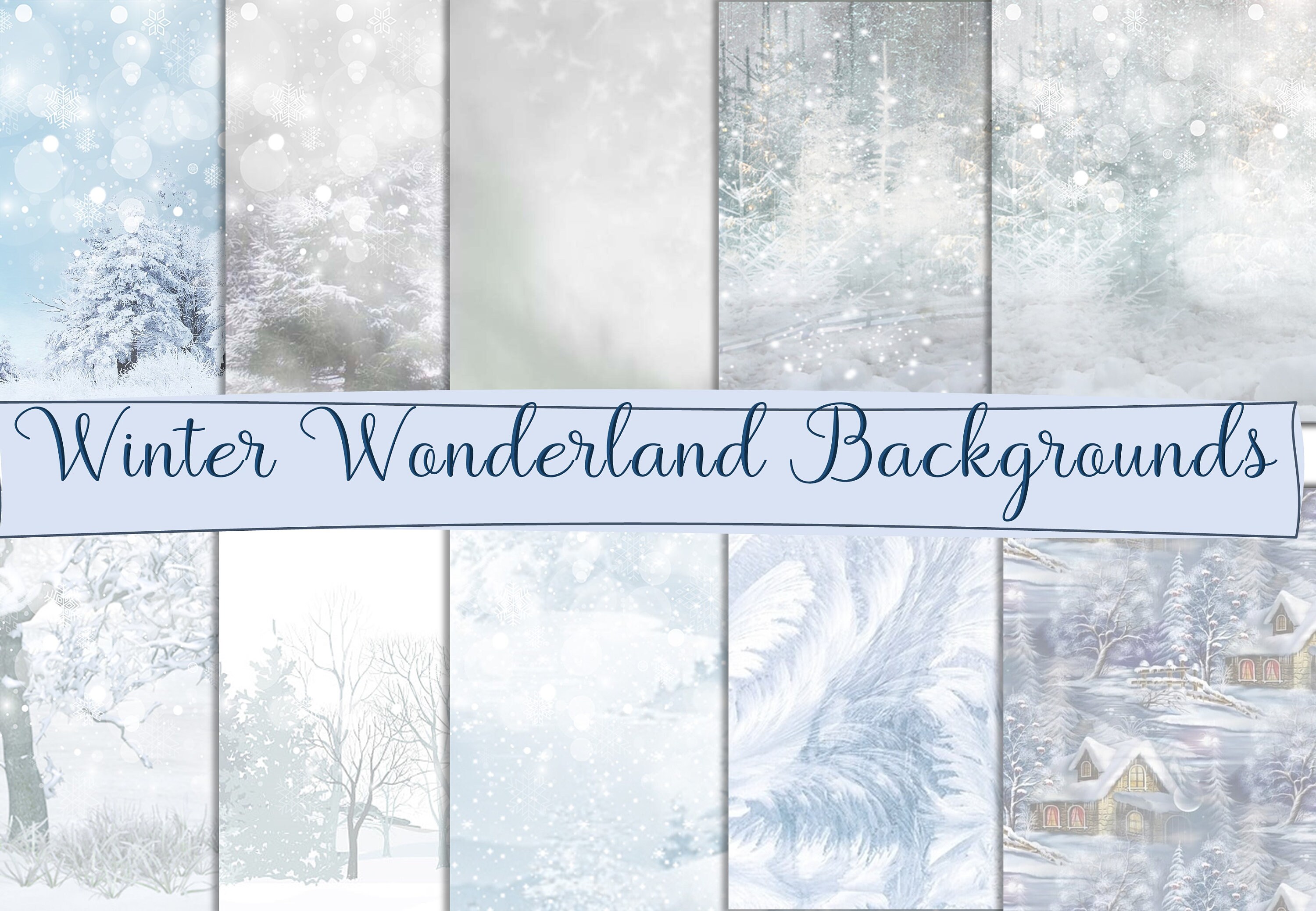 Printable Winter Wonderland Digital Paper. A4 8.5 X 11 - Etsy Canada