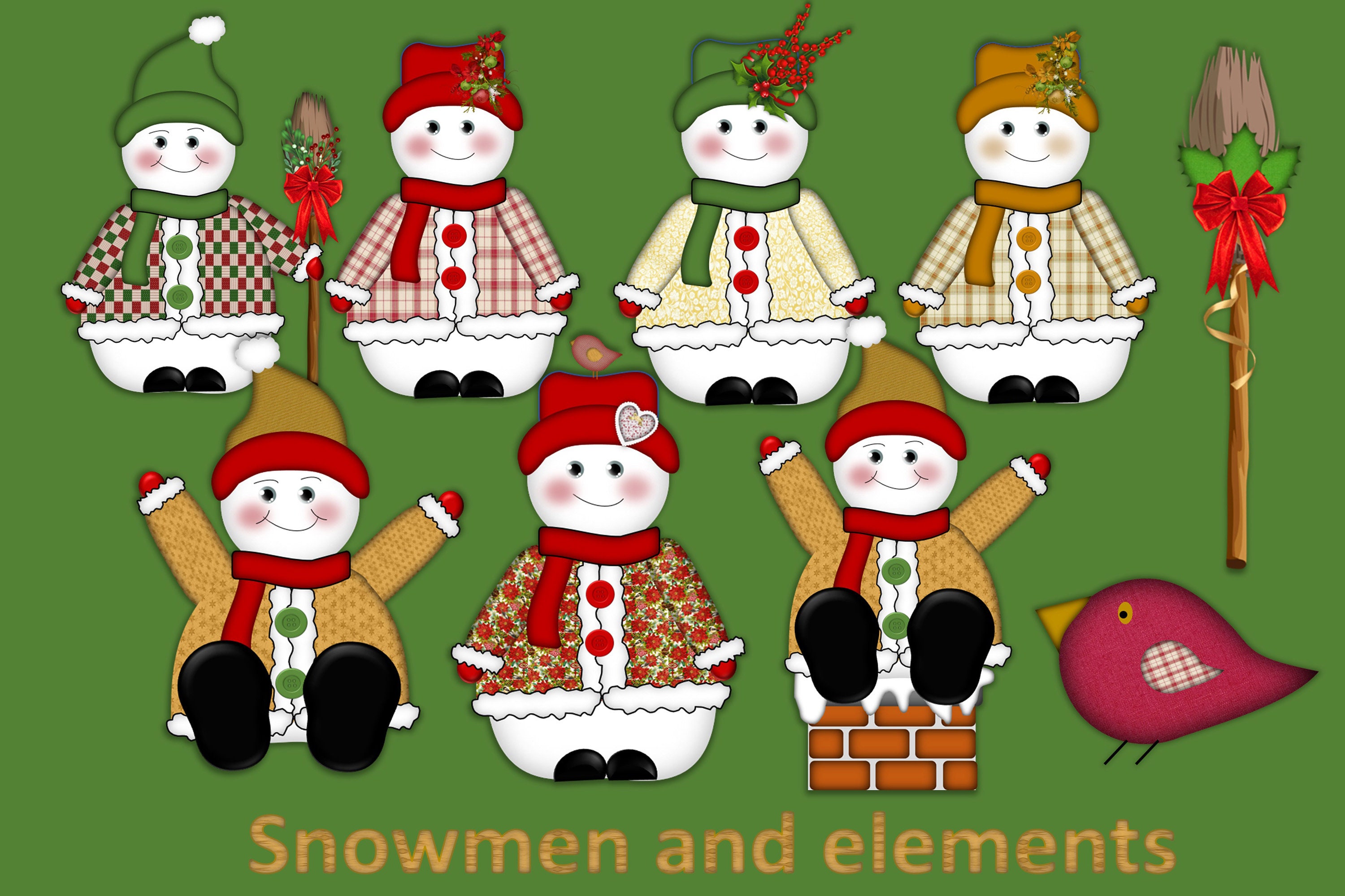 Christmas Clipart Bundle 75 Elements for Commercial Use - Etsy
