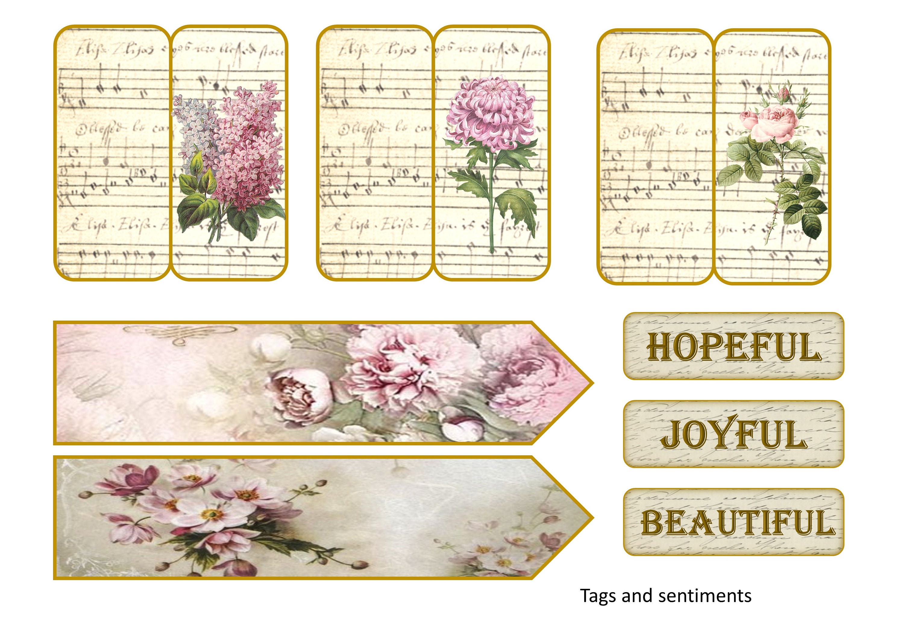 Printable Shabby Chic Ephemera Kit. Stuffed Vintage Pockets - Etsy