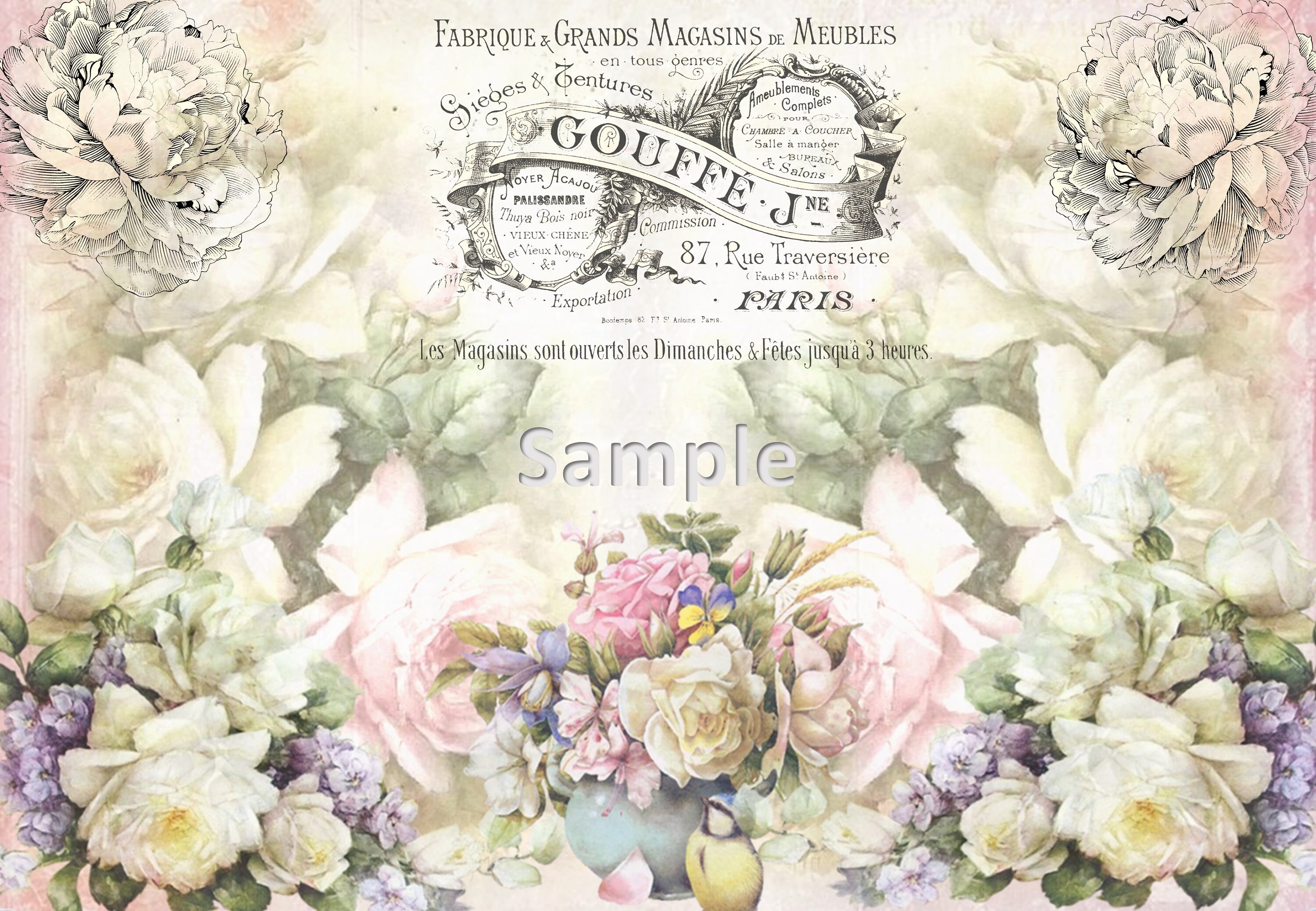 Shabby Chic Backgrounds. 5 A4 Size Papers. Digital Paper | Etsy