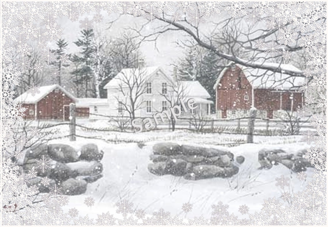 Printable Winter Snow Scene Backgrounds Journal Pages - Etsy