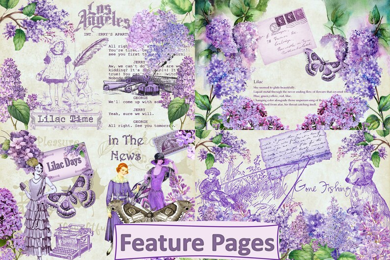Lilac Days Printable Journal Kit With Free Ephemera. JPEG and | Etsy