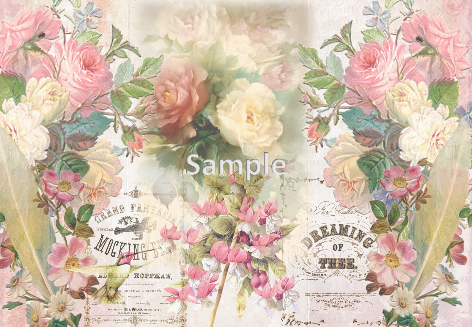 Shabby Chic Backgrounds. 5 A4 Size Papers. Digital Paper | Etsy