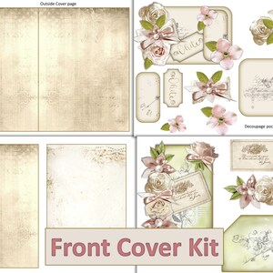 Printable Shabby Chic Vintage Junk Journal Kit With Ephemera JPEG and ...