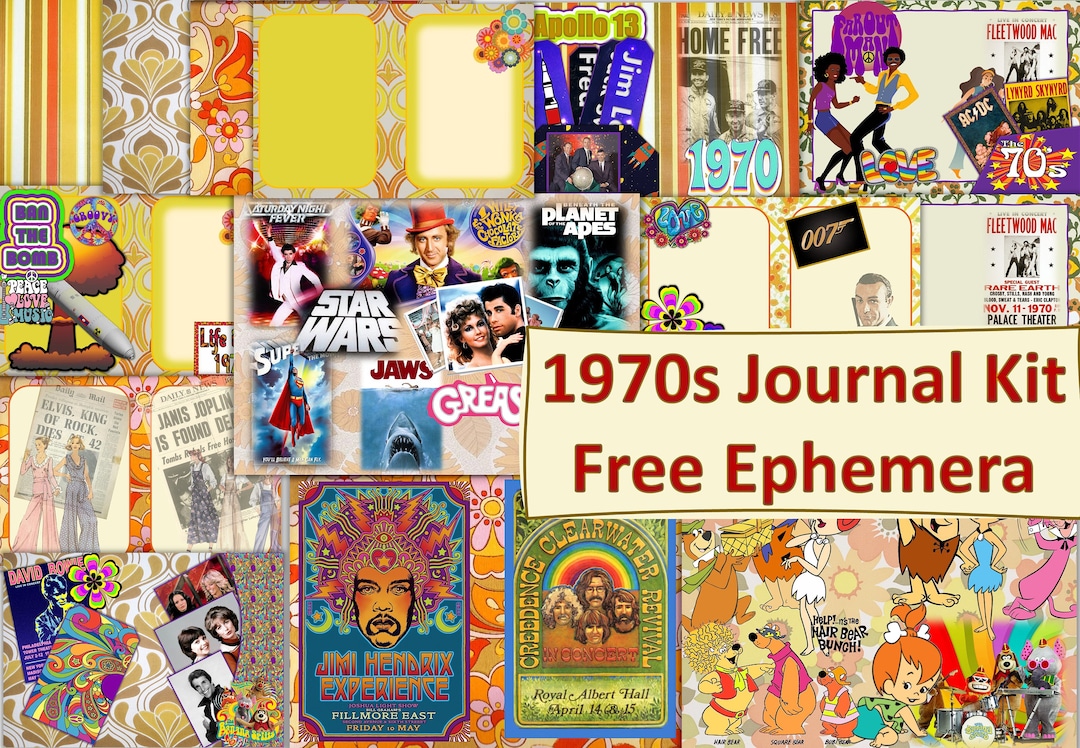Printable Retro 1970s Journal Kit With Free Ephemera, JPEG, PDF and PNG ...
