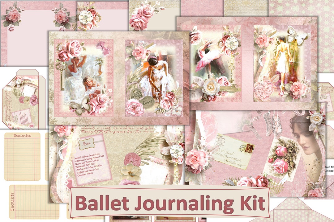 Printable Journal Kit Ballet Theme. Feature Pages, Backgrounds, Journal ...