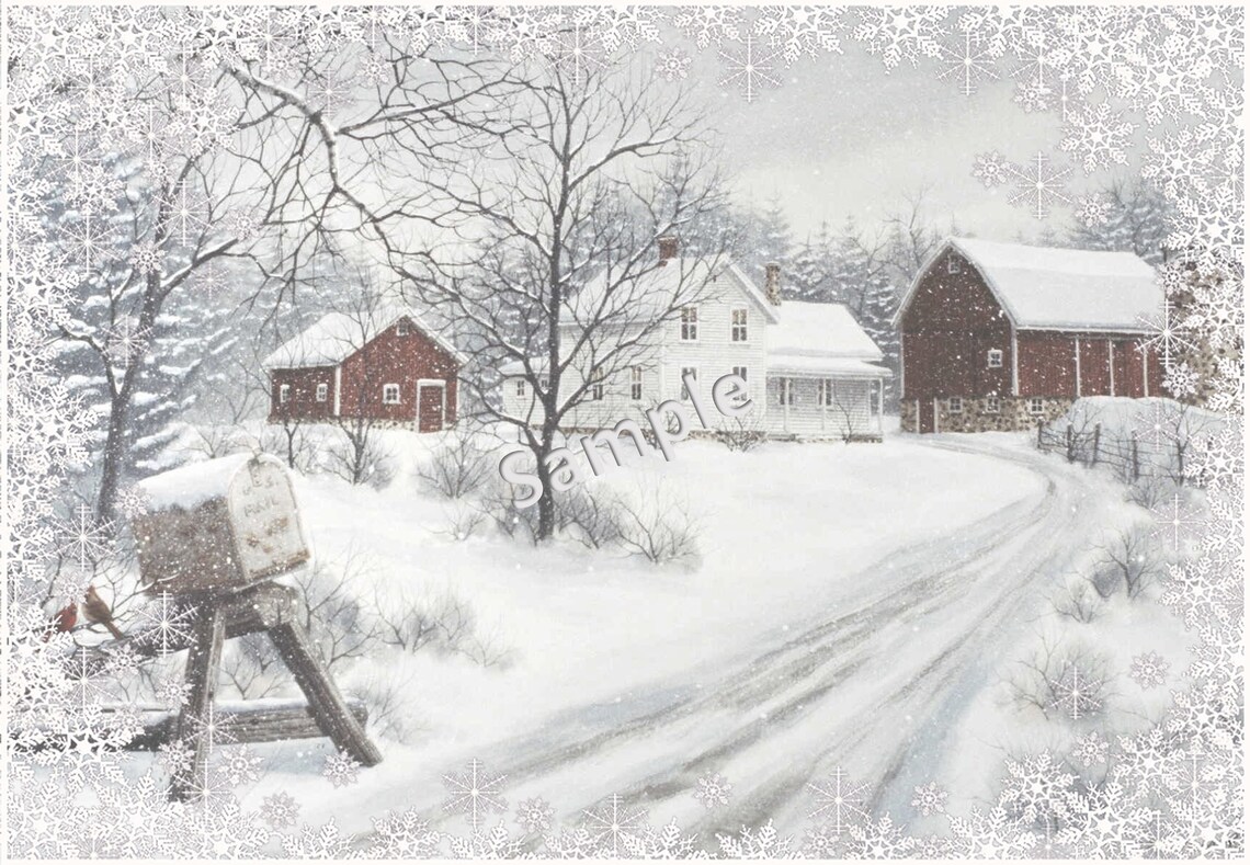 Printable Winter Snow Scene Backgrounds Journal Pages - Etsy