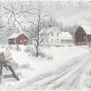 Printable Winter Snow Scene Backgrounds, Journal Pages, Digital Paper ...