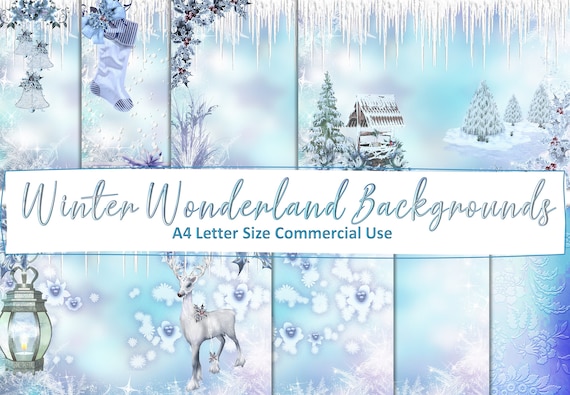 Printable Winter Wonderland Digital Paper. A4 8.5 X 11 | Etsy