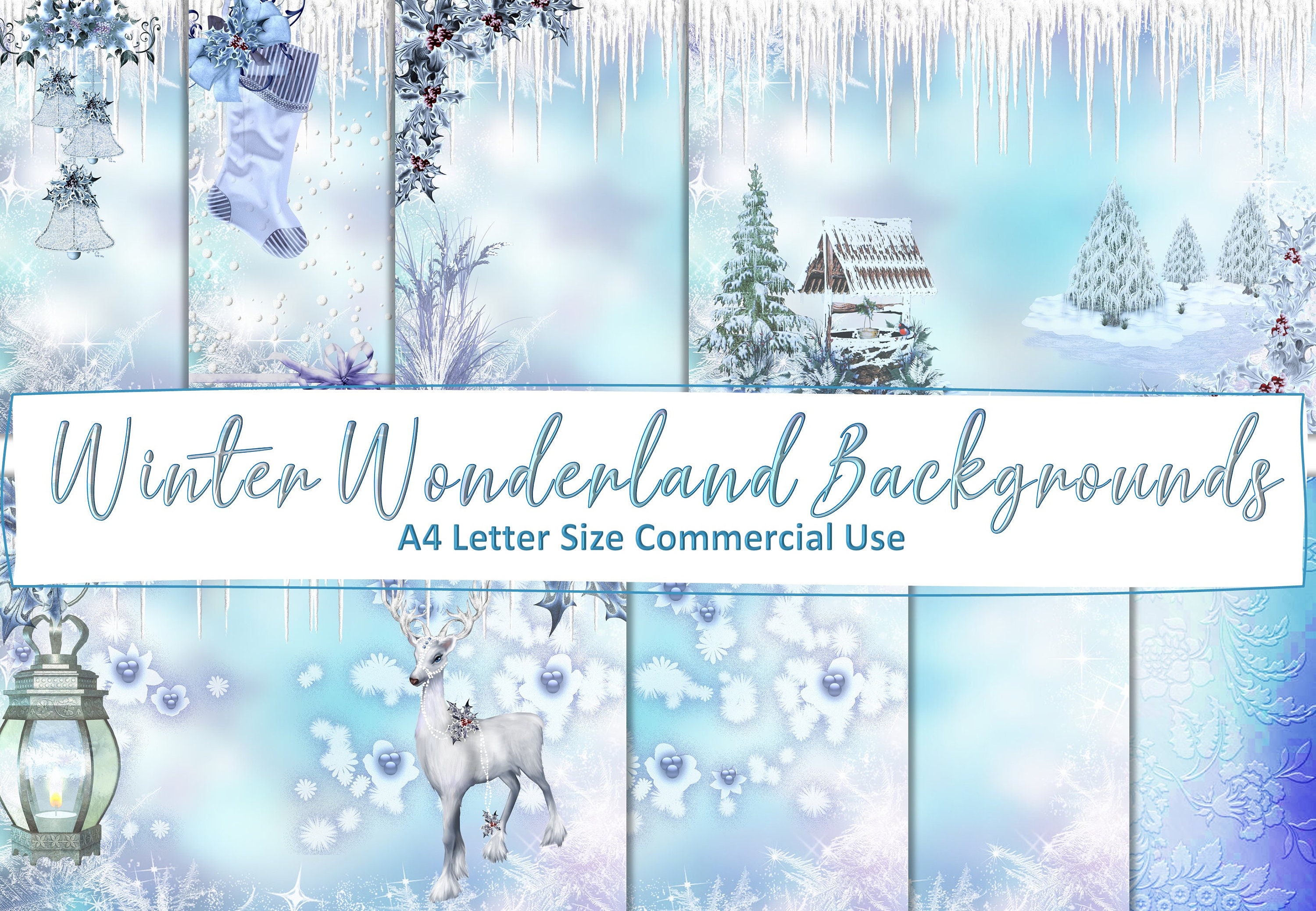 Printable Winter Wonderland Digital Paper. A4 8.5 X 11 | Etsy