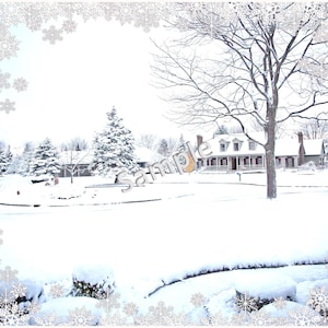 Printable Winter Snow Scene Backgrounds Journal Pages | Etsy