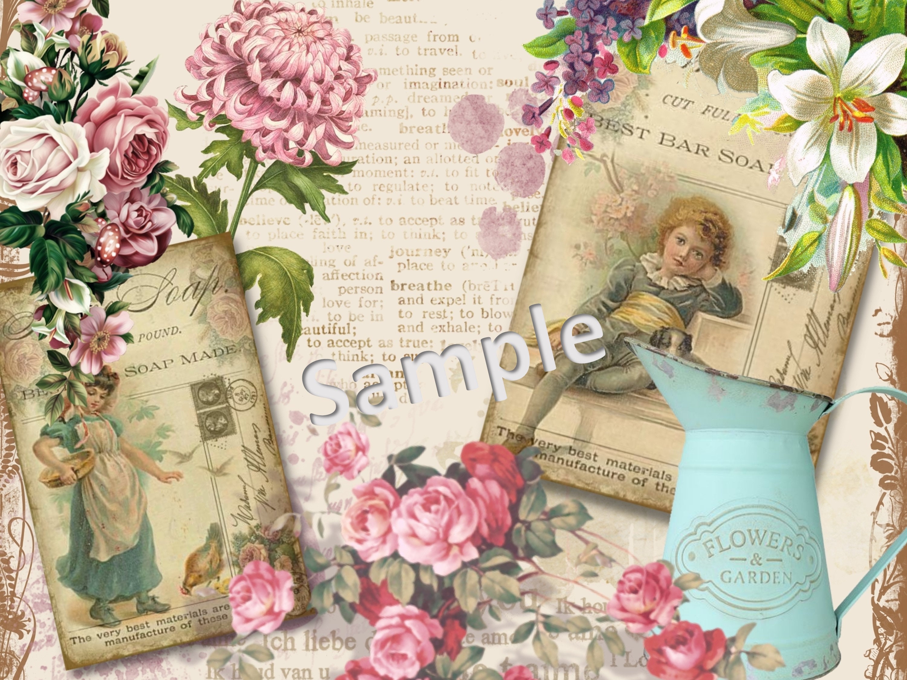 Printable Victorian Collage Journal Pages Backgrounds. 8.5 X | Etsy UK