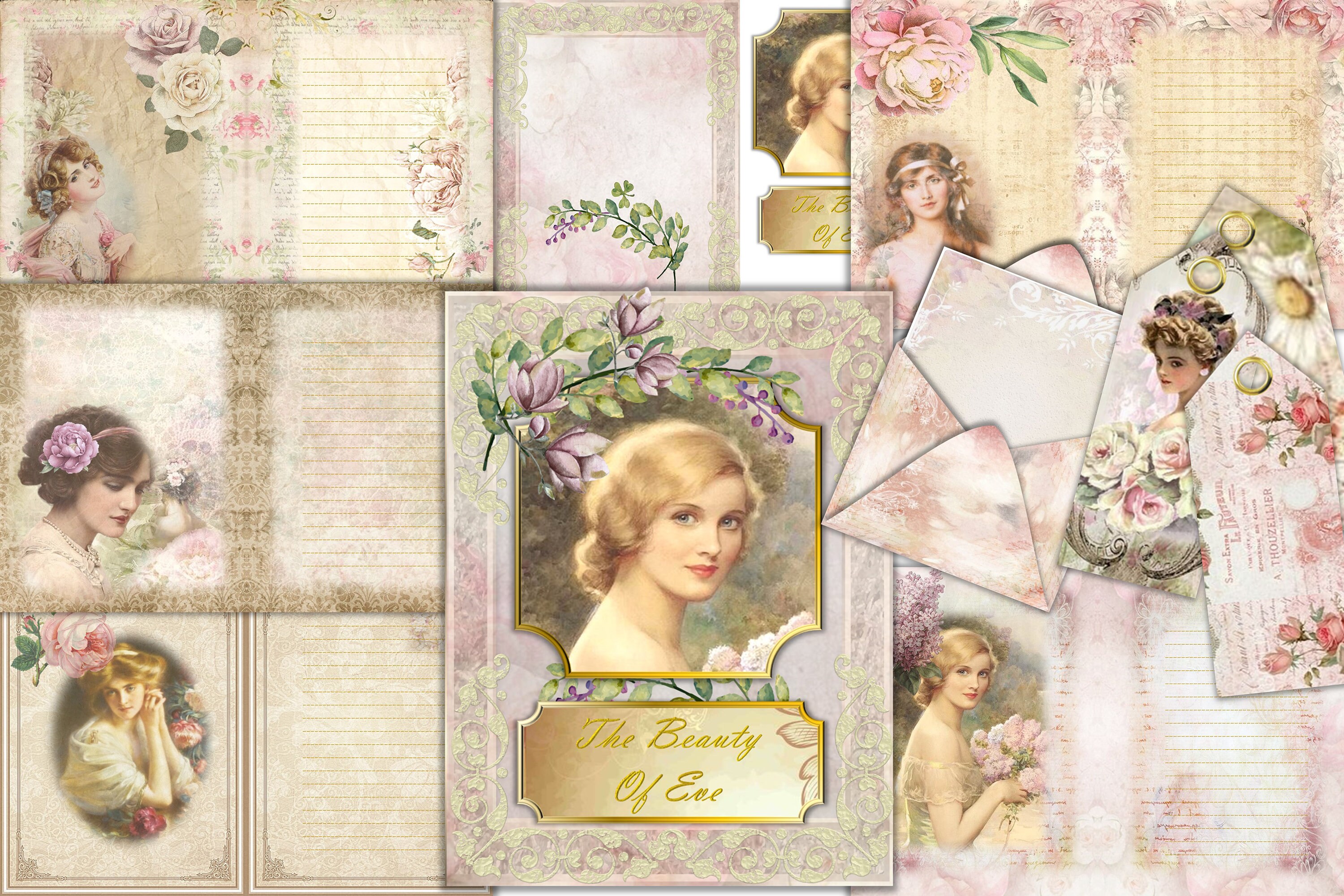 Printable Junk Journal Kit With Ephemera Collage Tags. Plus - Etsy