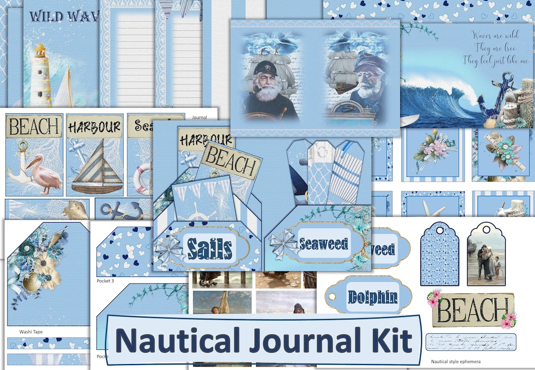 Nautical Journal Kit Seaside Beach Sea Sailing With Free - Etsy Canada