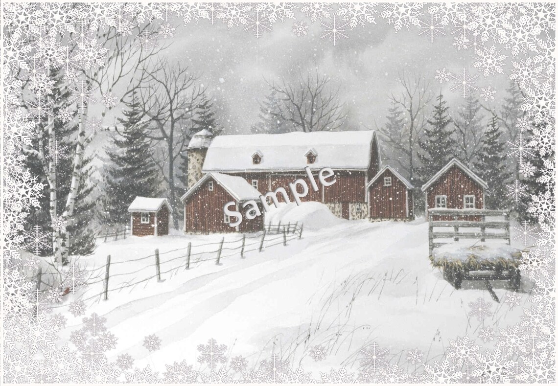 Printable Winter Snow Scene Backgrounds Journal Pages - Etsy