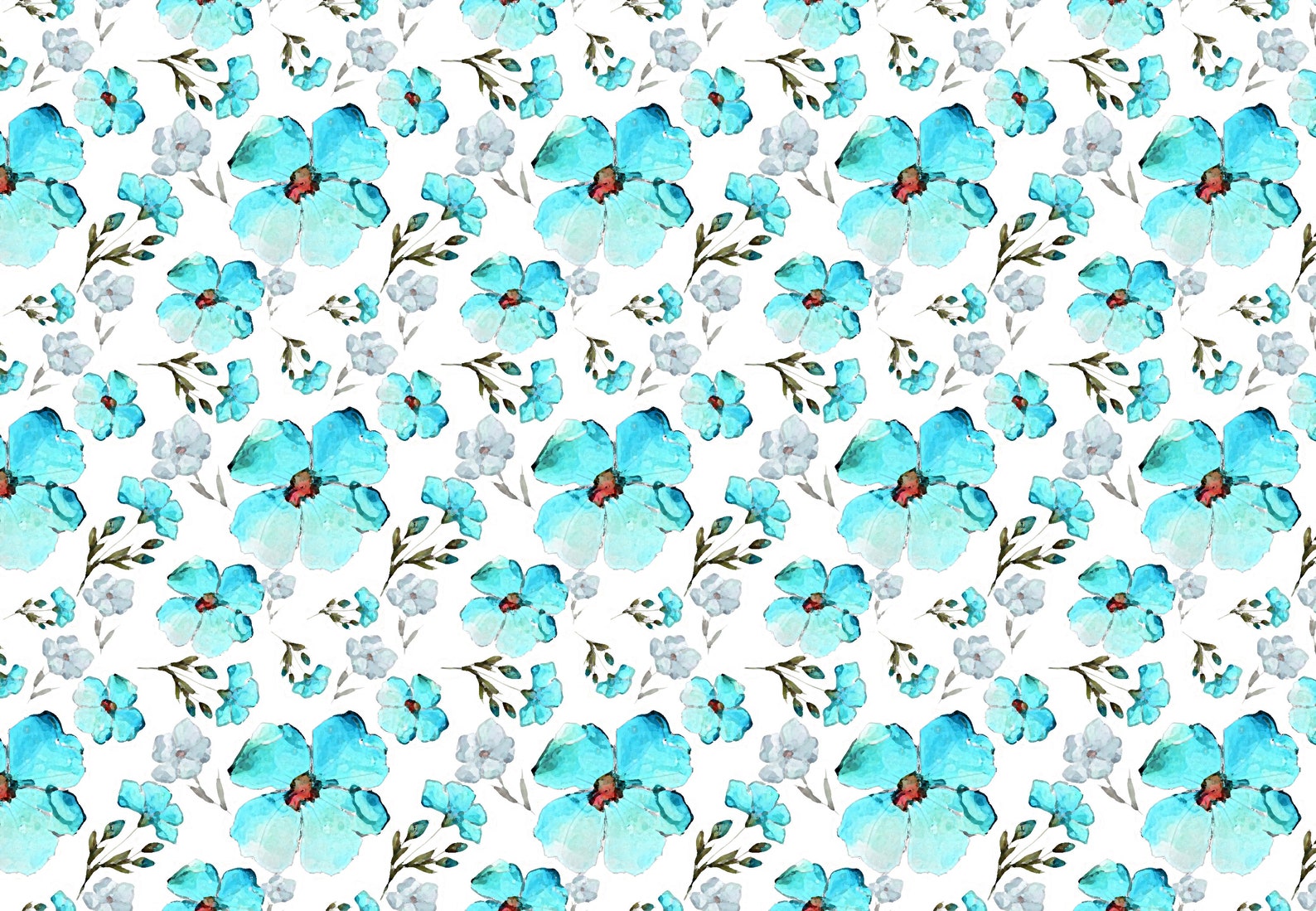 Printable Blue Watercolour Floral Background Pages. 10 A4 - Etsy UK