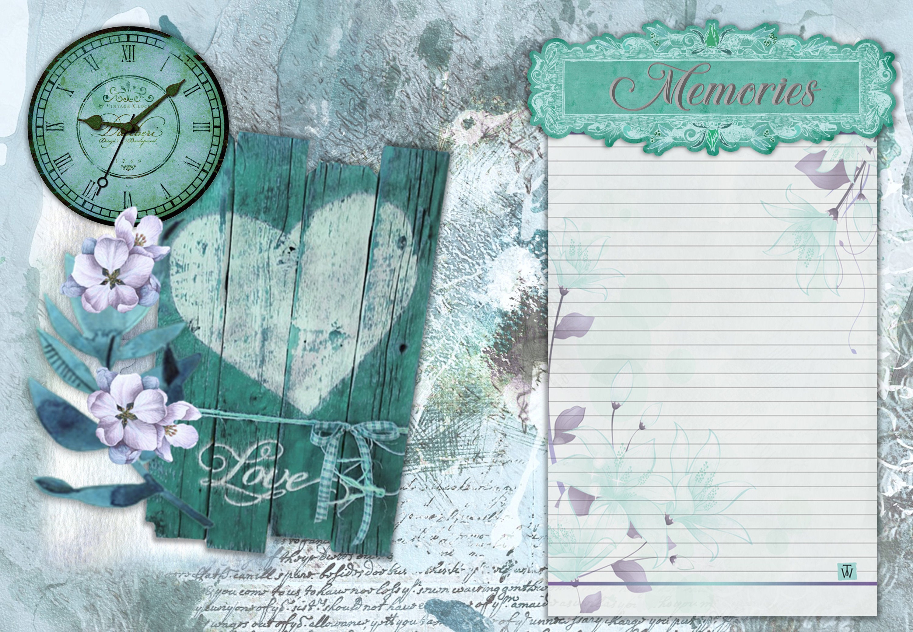 Vintage Journaling Backgrounds Pack of 12 With a Set of FREE | Etsy ...