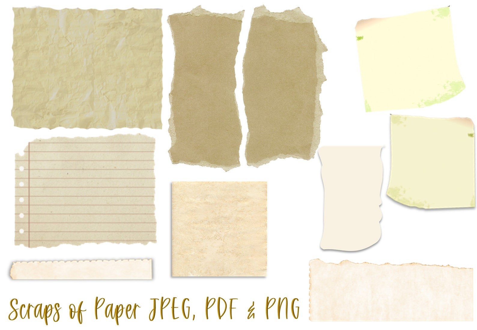Printable and Clipart Washi Tape and Torn Paper JPEG PDF and - Etsy