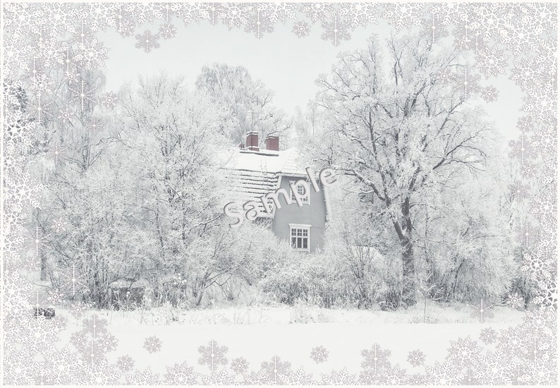 Printable Winter Snow Scene Backgrounds Journal Pages | Etsy