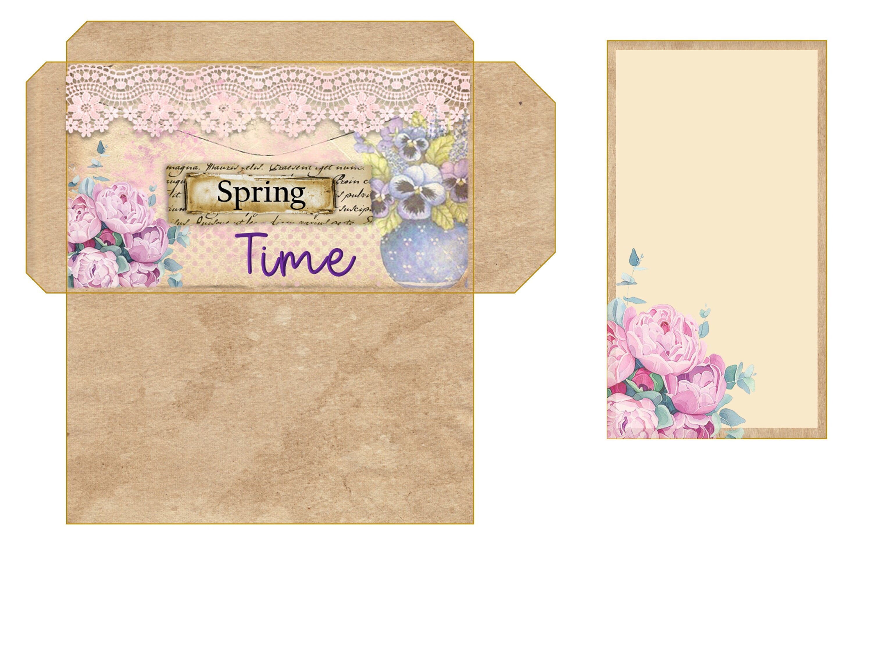 Printable Journal Shabby Chic Garden Ephemera Stuffed Pockets - Etsy
