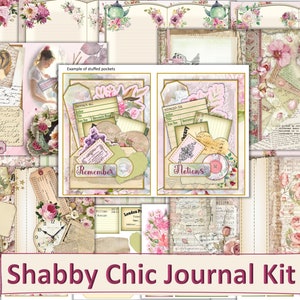 Printable Vintage Shabby Chic Journal Kit Backgrounds, Ephemera ...