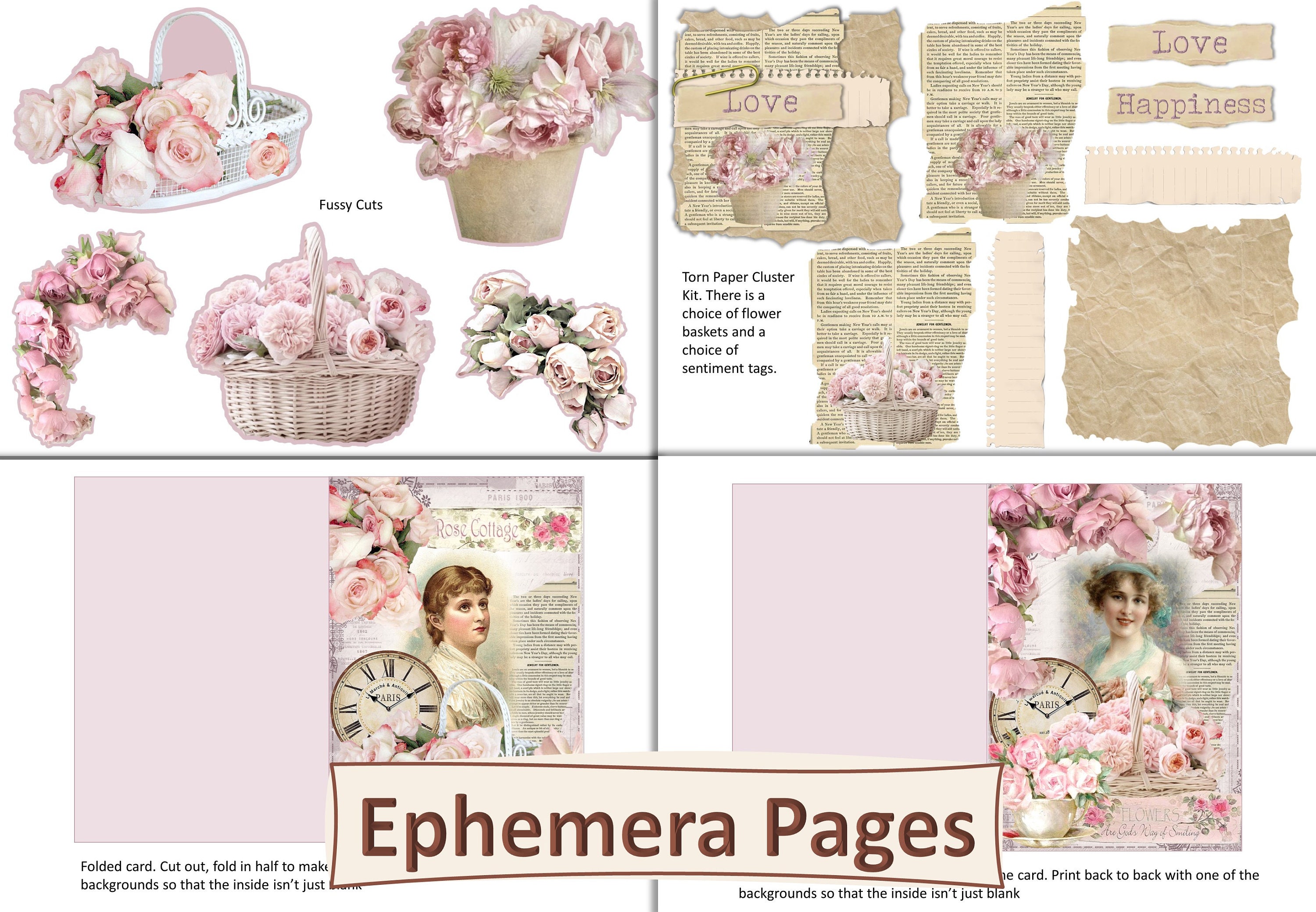 Printable Journal Kit Shabby Chic Summer With Pockets Tag - Etsy