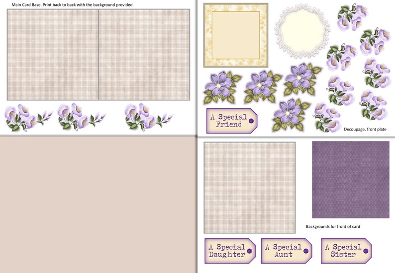Printable Card Making Kit. Various Sentiment Tags With - Etsy