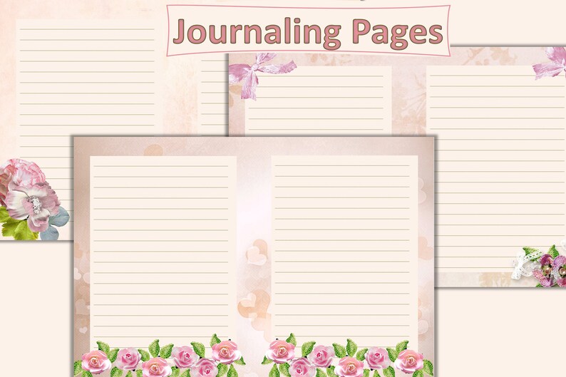 Printable Shabby Chic Journal Kit Madam Rose. With Free - Etsy