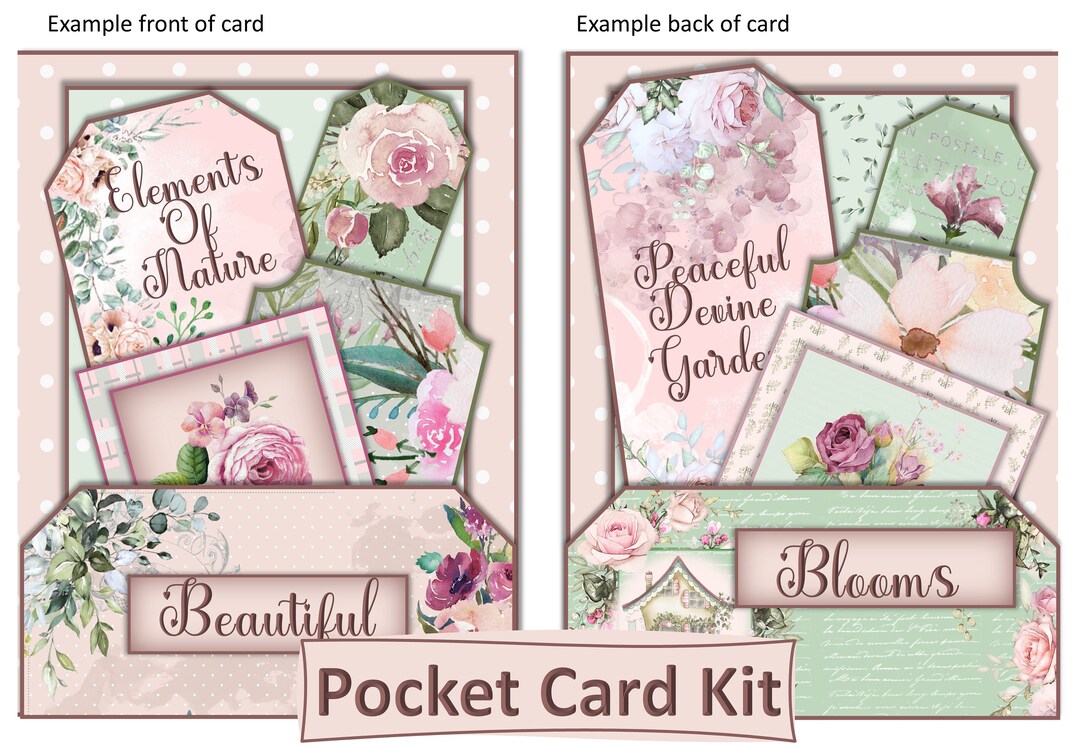 Printable Shabby Chic Pocket Card, Journal Ephemera, Folio Kit. Inside ...