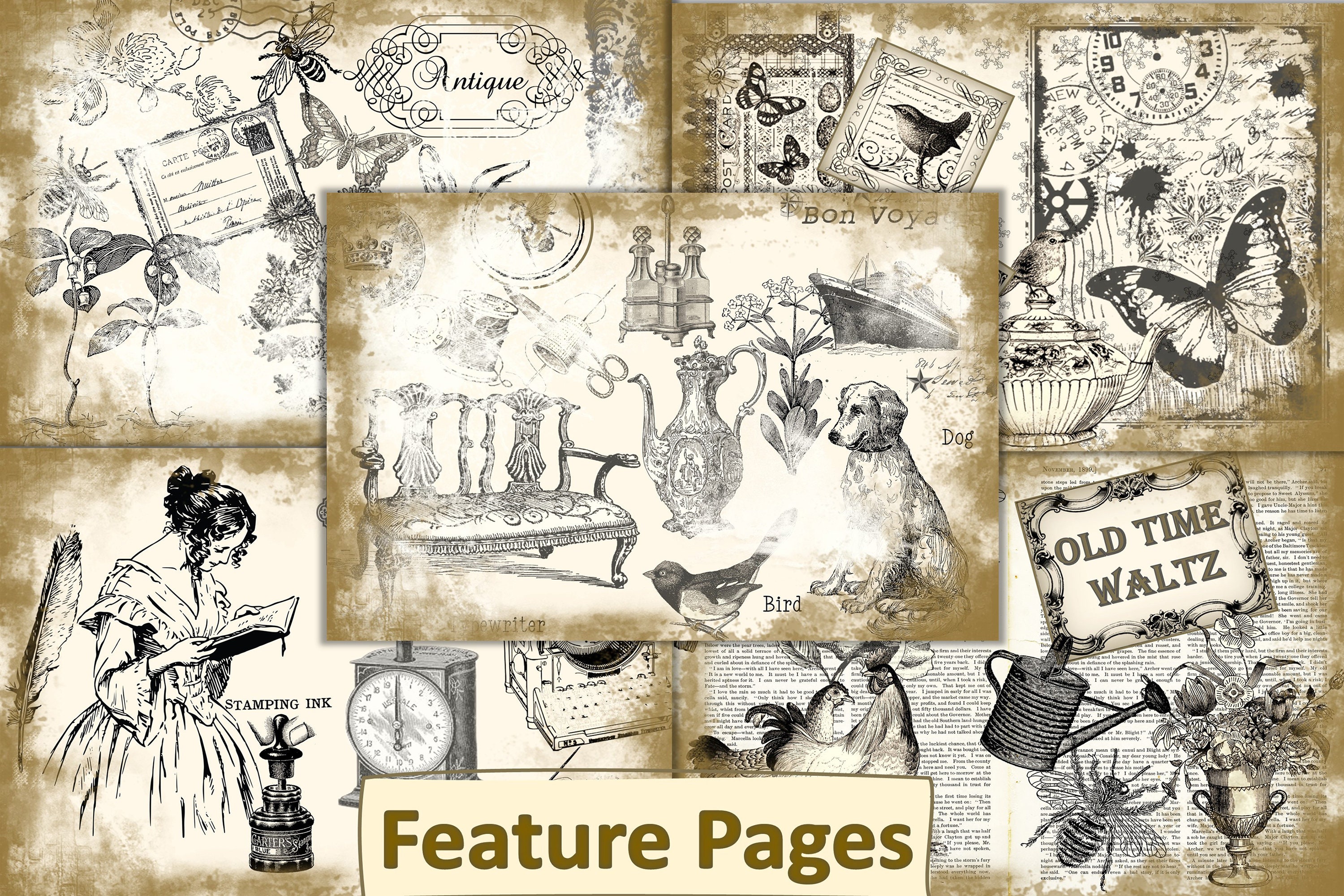 Printable Junk Journal Kit Old Time Vintage Grungy Journal - Etsy UK