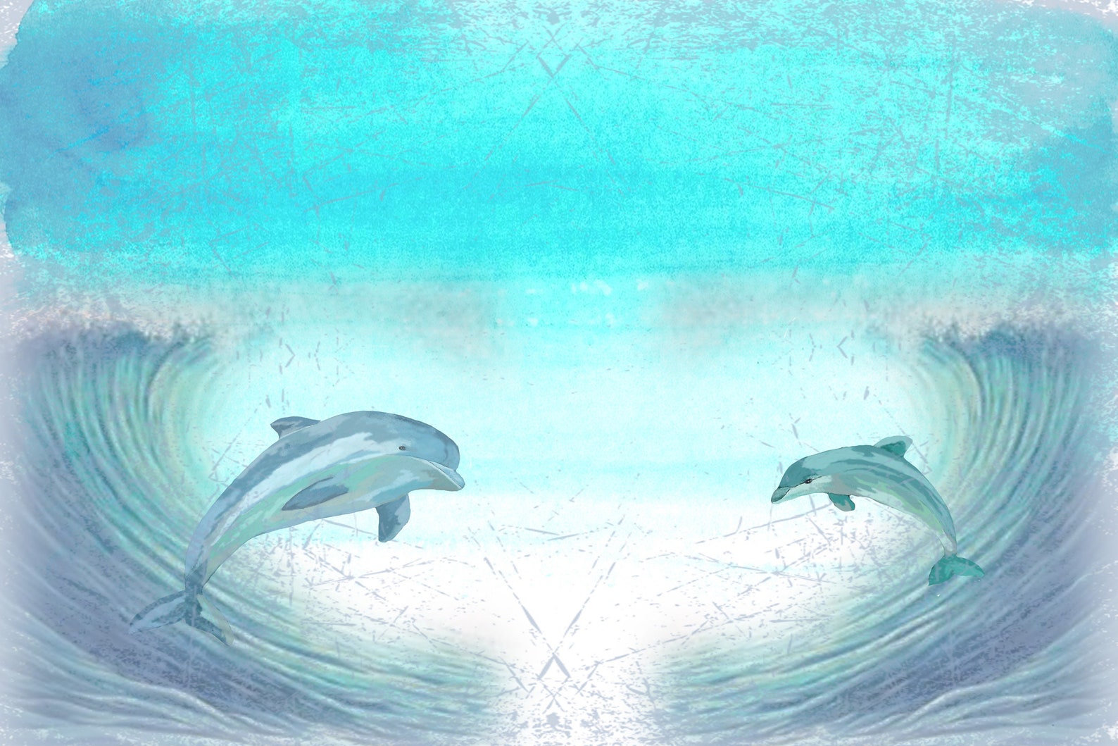 Watercolour Dolphins Printable Backgrounds With Free Clipart. - Etsy UK