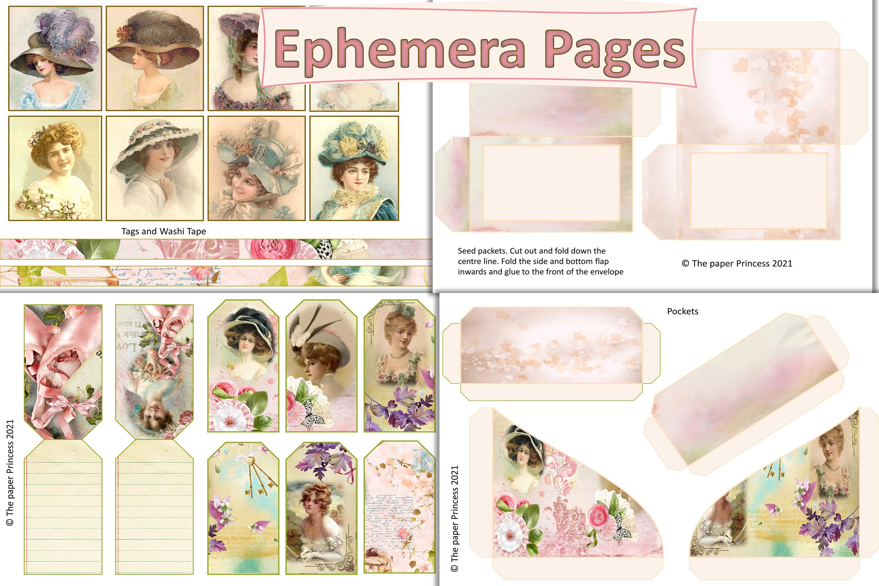 Printable Shabby Chic Journal Kit Madam Rose. With Free - Etsy