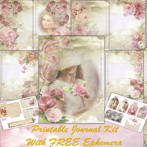 Printable Shabby Chic and Grunge Journal Kit With Free - Etsy