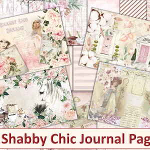 Printable Shabby Chic Collage Pages, 20 Journal Filler Pages ...