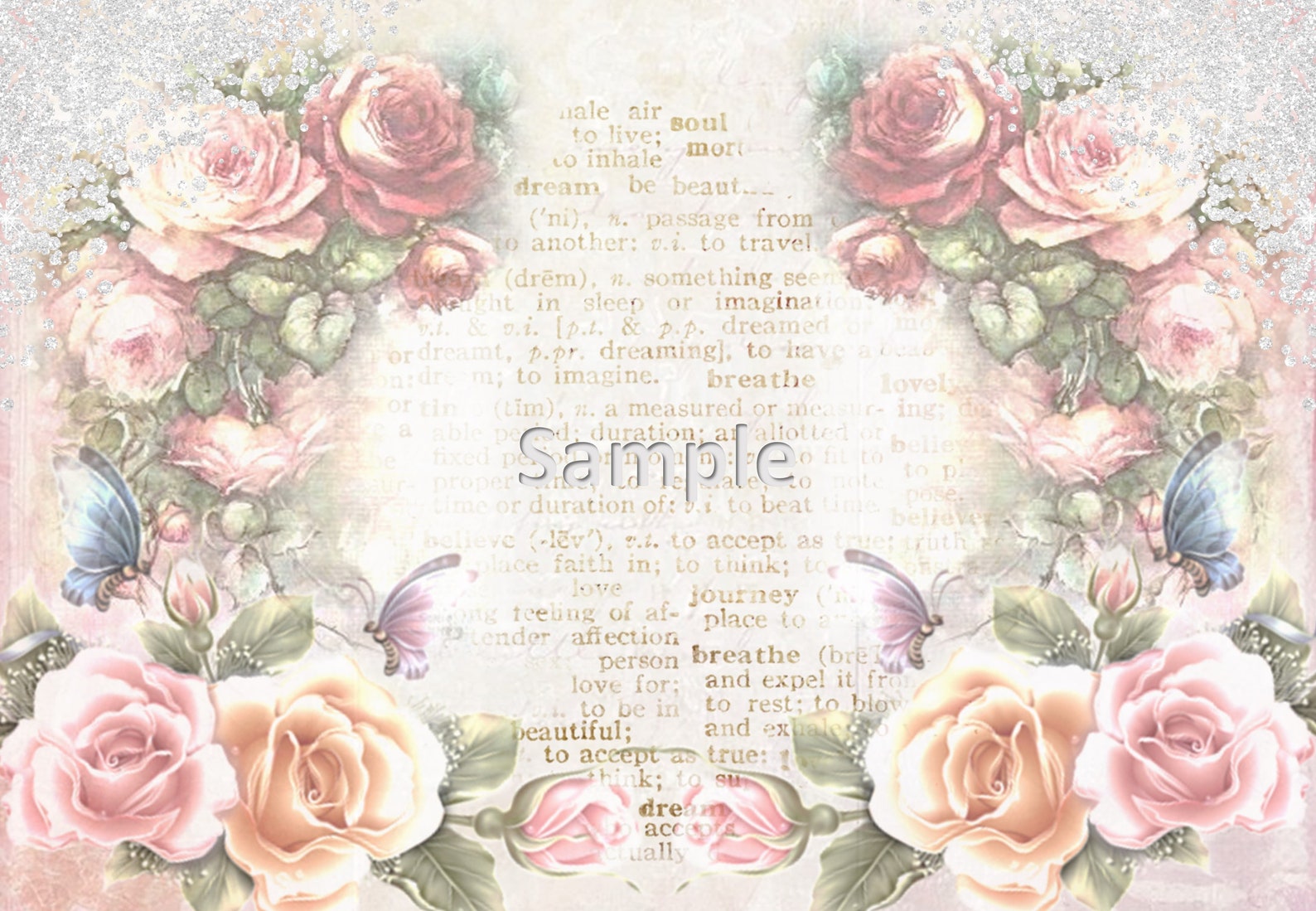 Shabby Chic Backgrounds. 5 A4 Size Papers. Digital Paper - Etsy