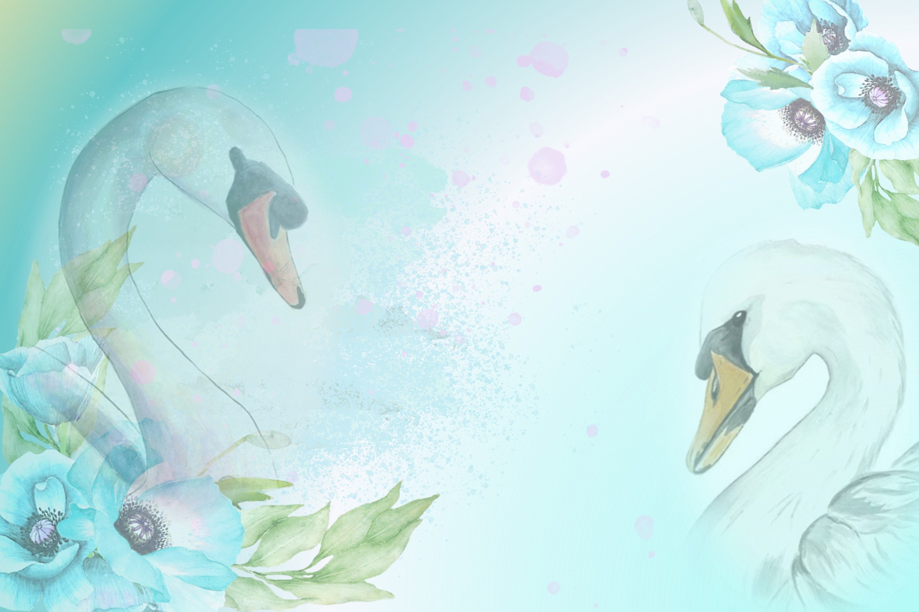 Printable Watercolour Swans Journal Kit With Free Ephemera. - Etsy