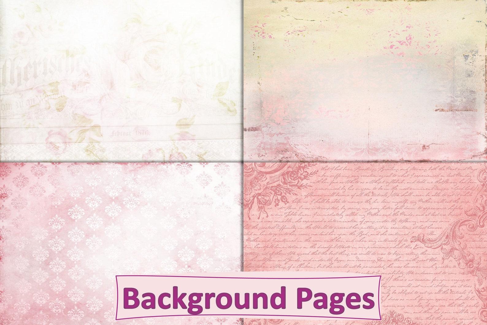 Printable Shabby Chic Journal Kit. With Free Ephemera. JPEG - Etsy UK